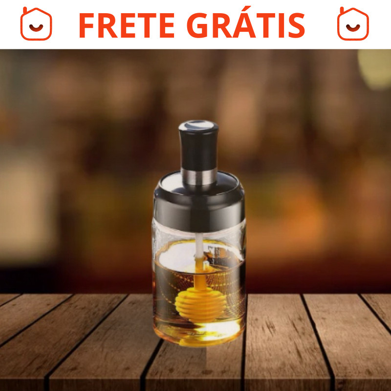 Pote Recipiente Vidro Mel E Pegador Meleira Tampa De Vedação Meleira ...