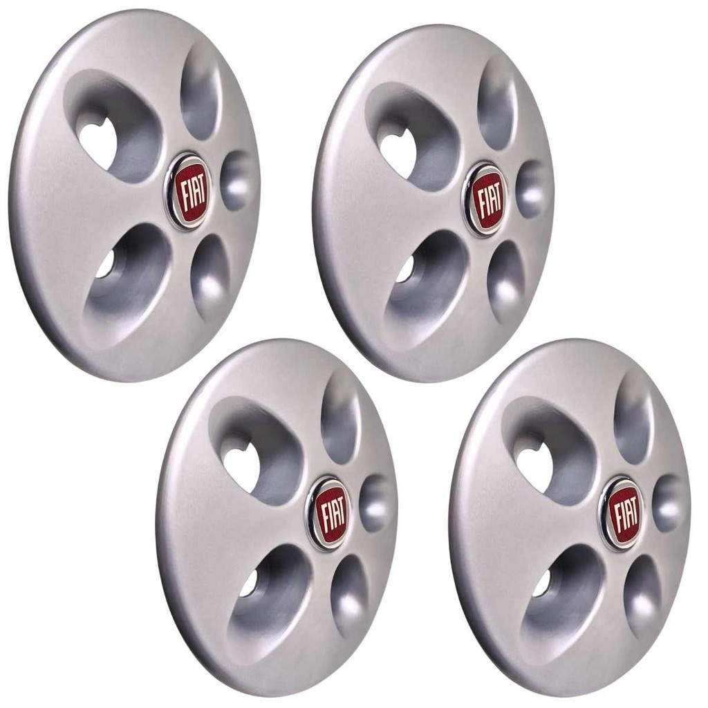 Kit 4 Calotas Roda de ferro Ducato Aro 15 Cor Prata Roda 5 Furo medida ...