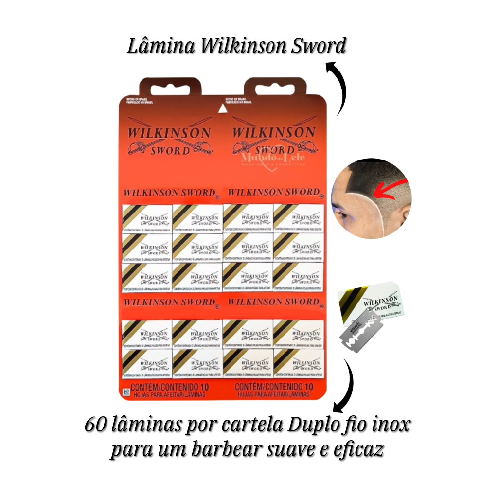 Lâmina Wilkinson Gilete Navalha Barbear 60 Unidades | Shopee Brasil