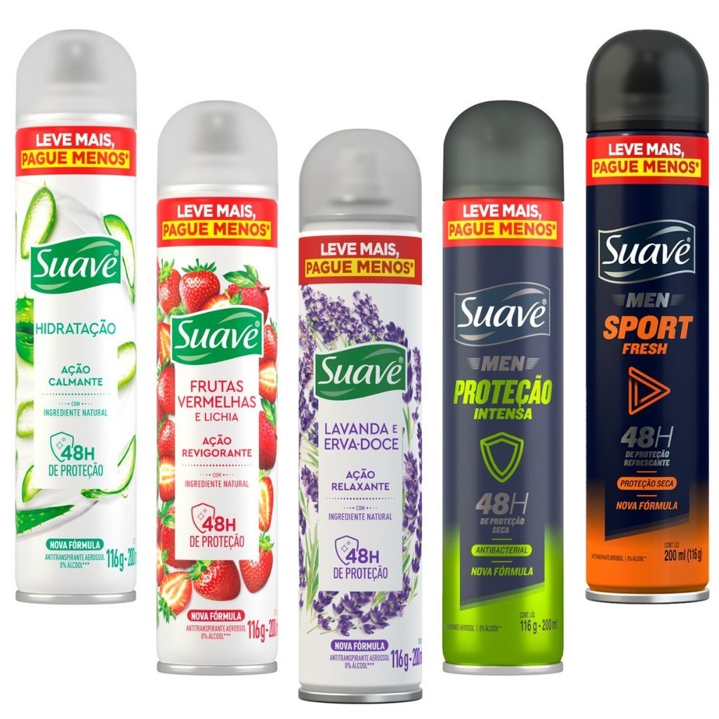 Desodorante Aerossol Suave 200ml Fragrâncias | Shopee Brasil