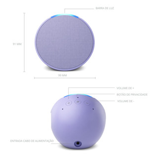 Amazon Echo Pop Com Assistente Virtual Alexa Lilas Cor Lavander ...
