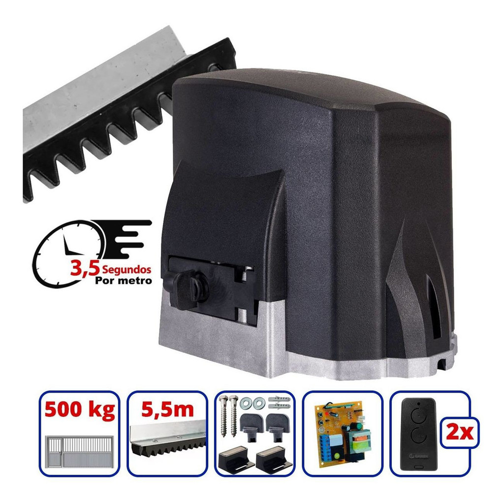 Kit Motor De Portão Deslizante KDZ FIT 1/4 Garen Automatizador De ...