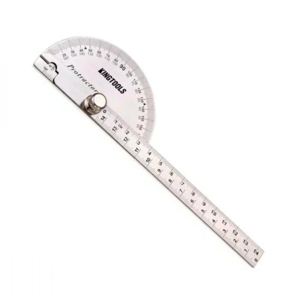 Transferidor de ângulo com régua de 0 a 180° - King Tools | Shopee Brasil