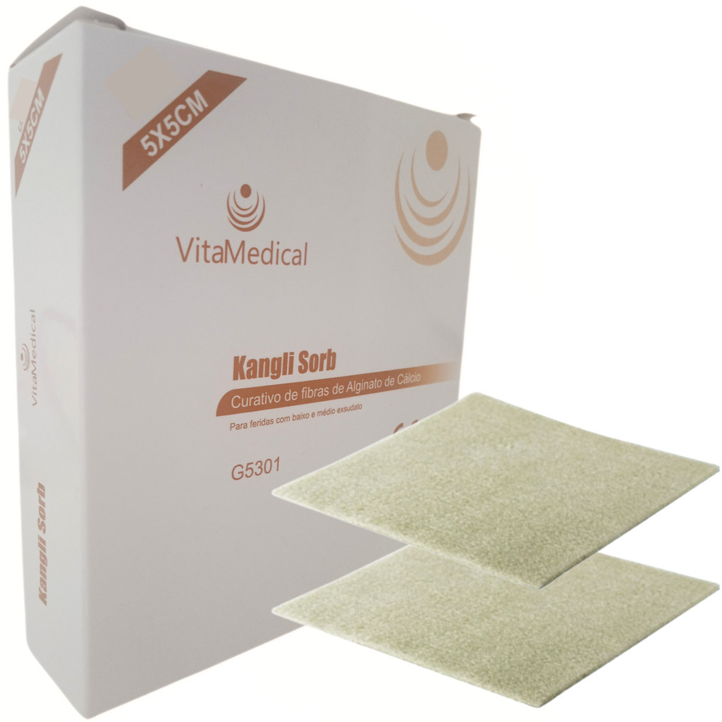 Kit 2x Curativos Para Lesões Ferimentos Pele Alginato 5cm x 5cm ...