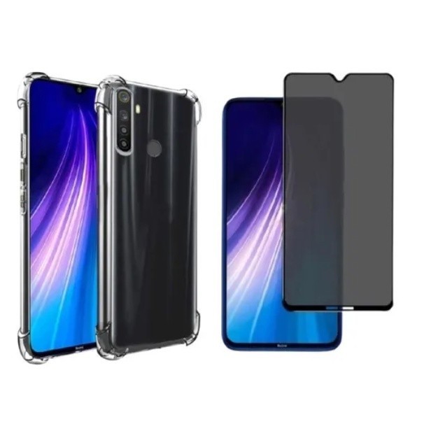 Capa Case Capinha Anti Impacto Para Redmi Note 8 + Película 3D Privacidade | Shopee Brasil