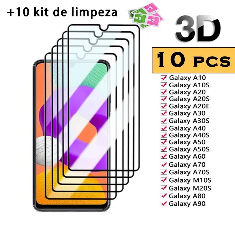 Kit 10 Película De Vidro Temperado 3D 9H Para Samsung A01 A02 A03 A10 A31 A41 A51 A71 | Shopee ...