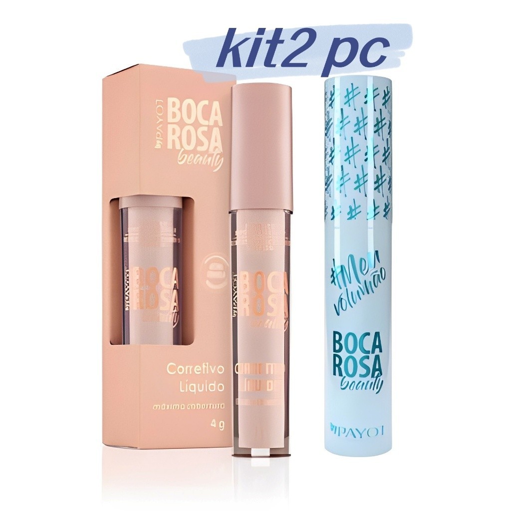 KIT 2 Pecas Boca Rosa Corretivo + Boca Rosa Máscara de Cílios | Shopee ...
