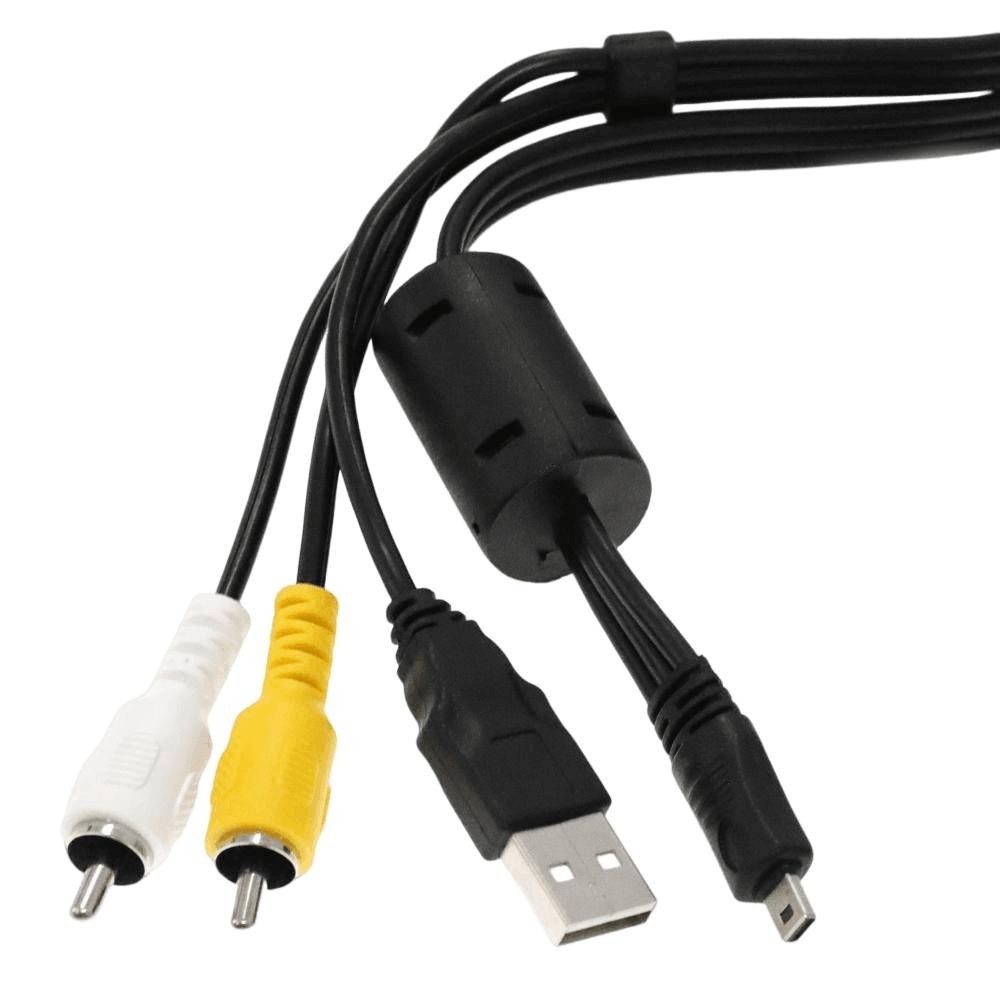 Cabo Mini USB 8 Pin UC-E6 RCA Áudio/Vídeo para Câmeras Digitais (CB ...