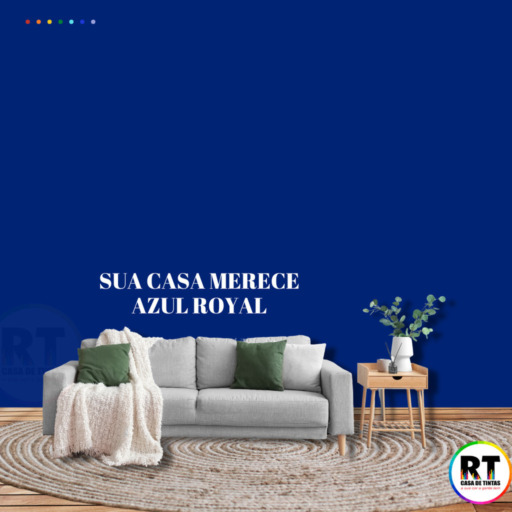 Tinta Azul Royal Coral Lousa Maderia Mdf Metal Paredes Giz 3,2L ...