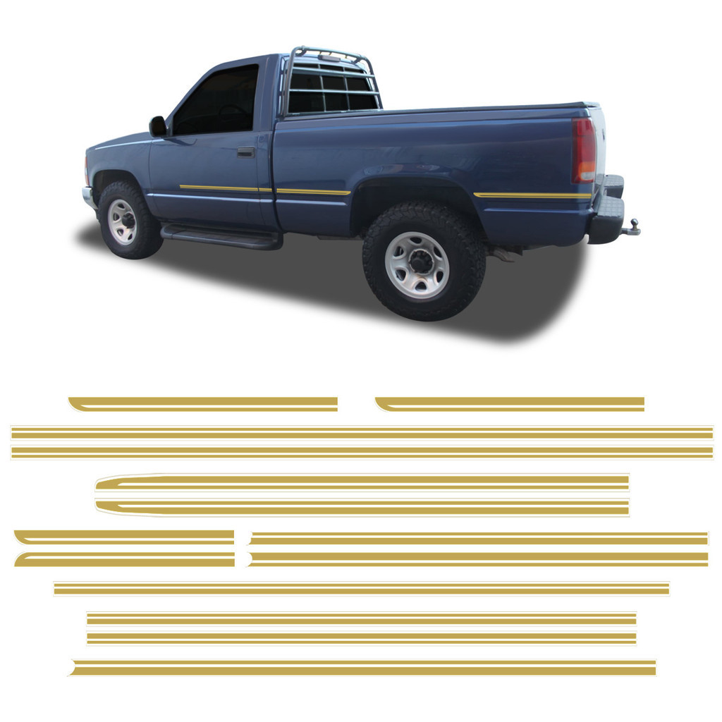 Faixa Silverado Conquest 1999/2000 Adesivo Dourado Completo Genérico ...