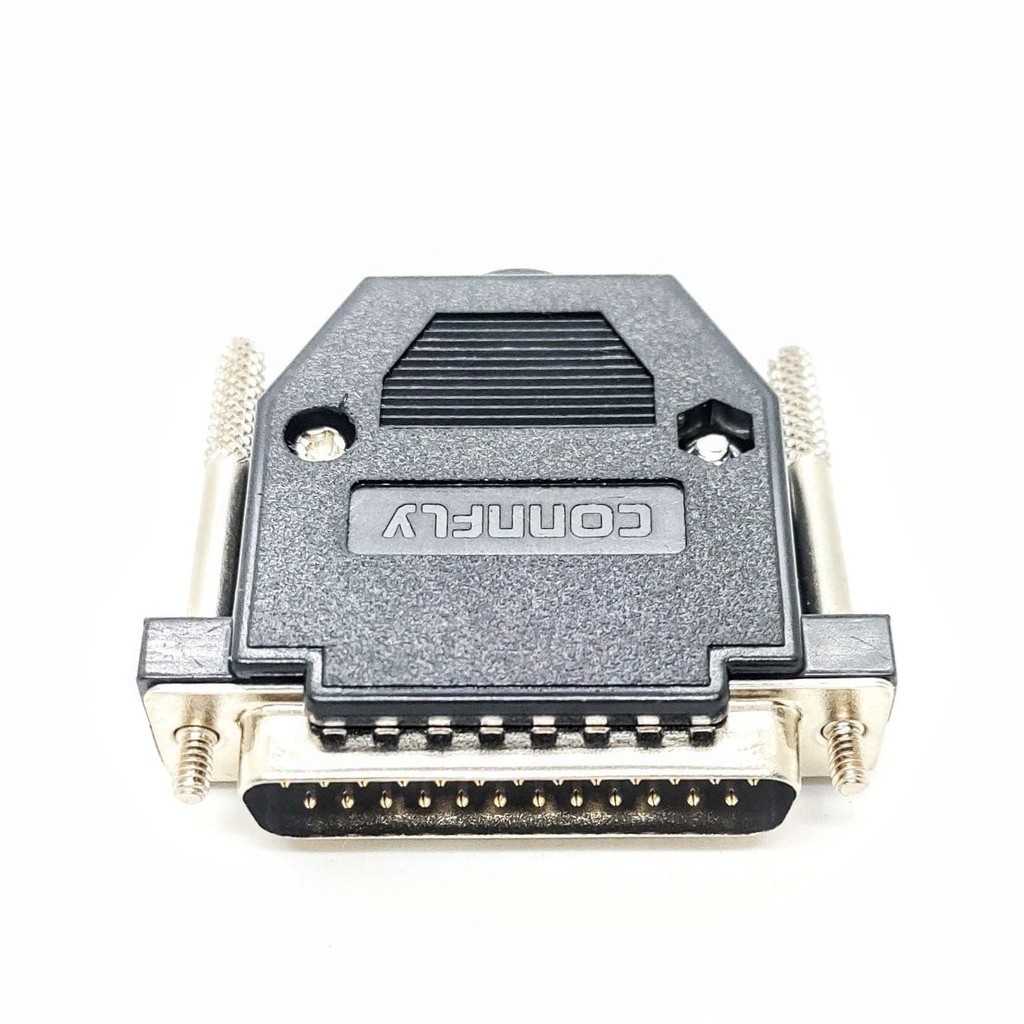 10x Conector DB25 Macho Solda Fio + 10x Capa Db25 Kit Longo Preto ...