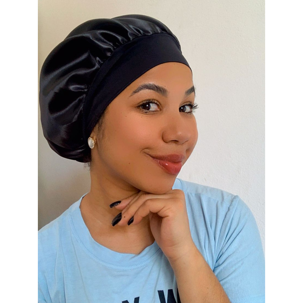 Touca de cetim toc touca de cetim cabelo cacheado touca de cabelo touca ...