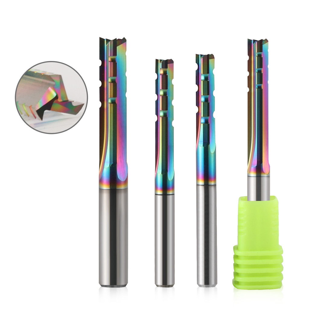 Fresa Reta Cortadores De Roteador De Madeira DLC 3 Flautas De Topo De Carboneto CNC Entalho ...