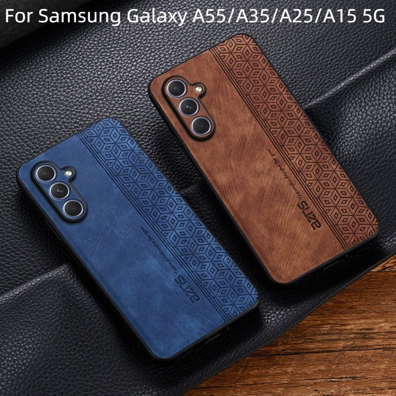 High-End Retro Fosco Couro Caso Duro Para Samsung Galaxy A55 A35 A25 A15 A54 A34 A14 5G A24 A05 ...