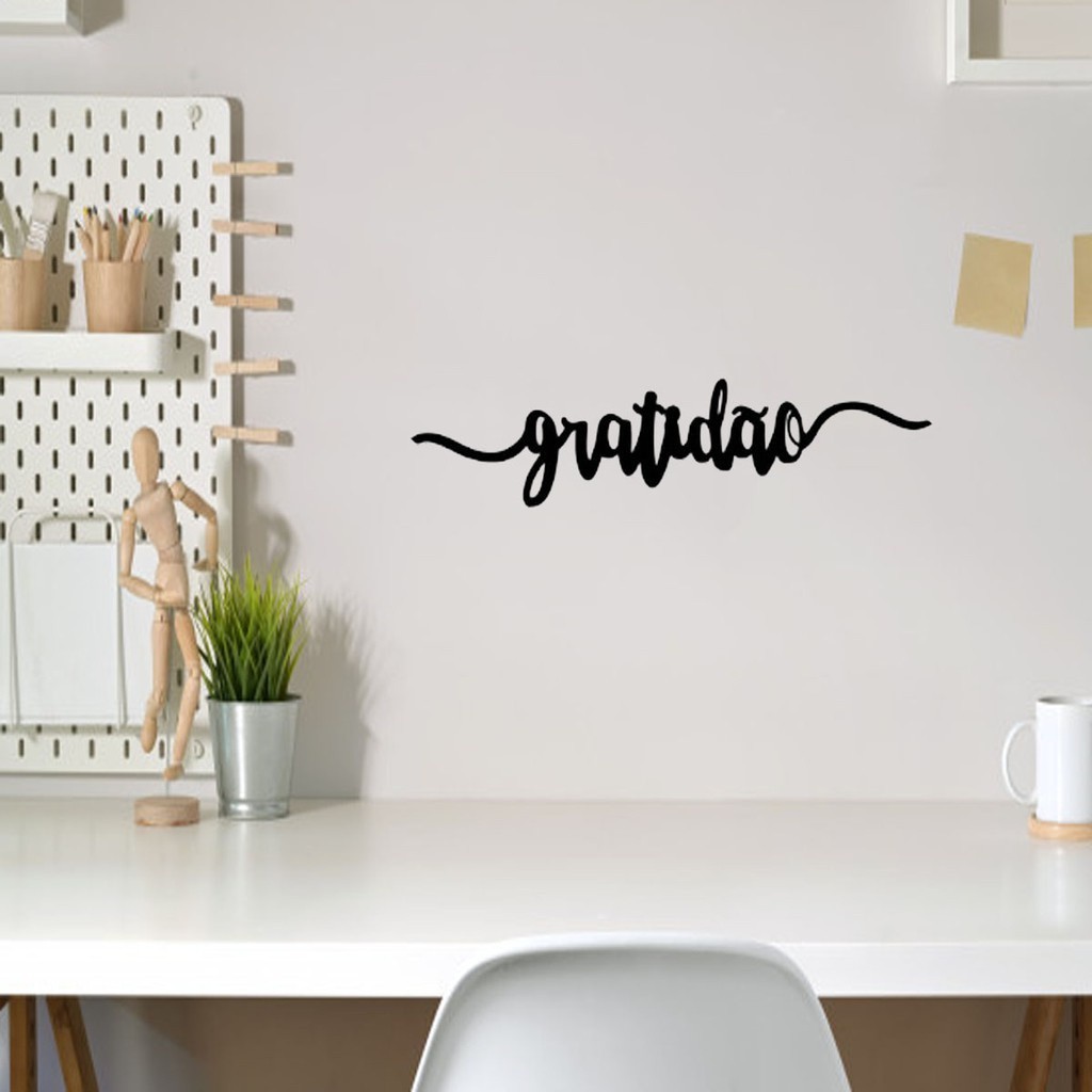 Aplique de Parede Palavra Gratidão MDF Agradecer Ser Grato Decorativo ...