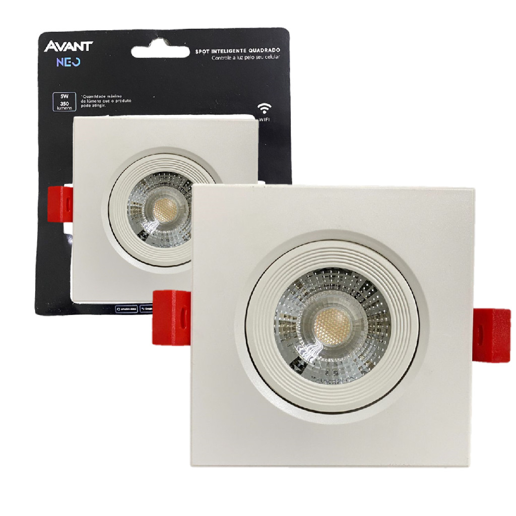 Luminaria Spot NEO Led Quadrado 5w RGB Inteligente Smart Wifi | Shopee Brasil