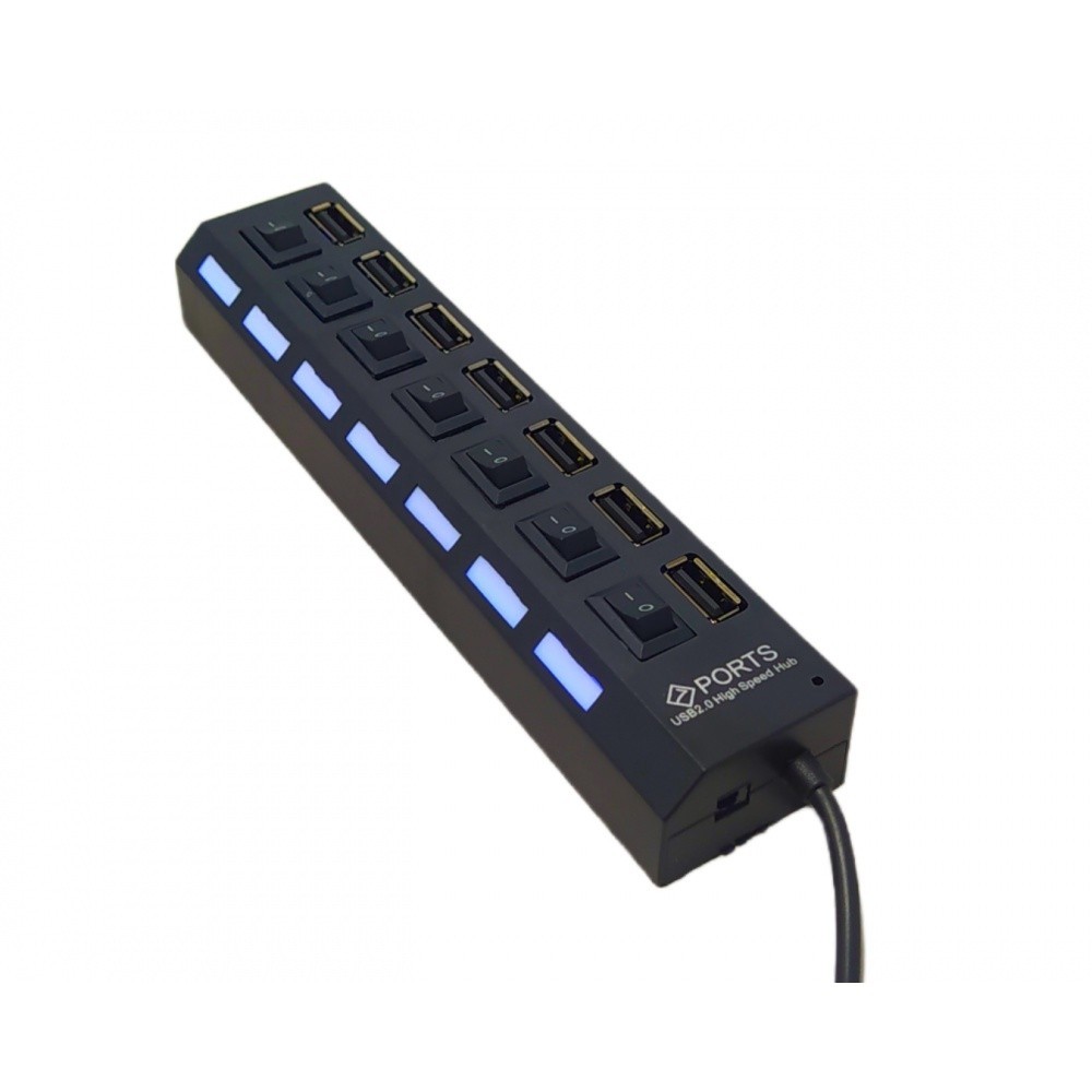 Hub de 7 Portas Usb 2.0 Com Botões On-off Individuais Kapbom - KA-H7U ...