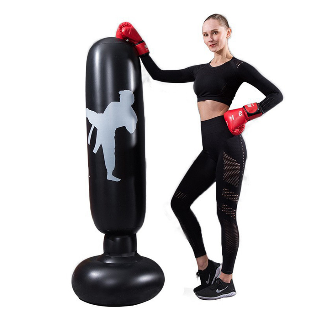 160cm Saco De Boxe Inflável Adulto Crianças Soco Chutando Areia PVC ...