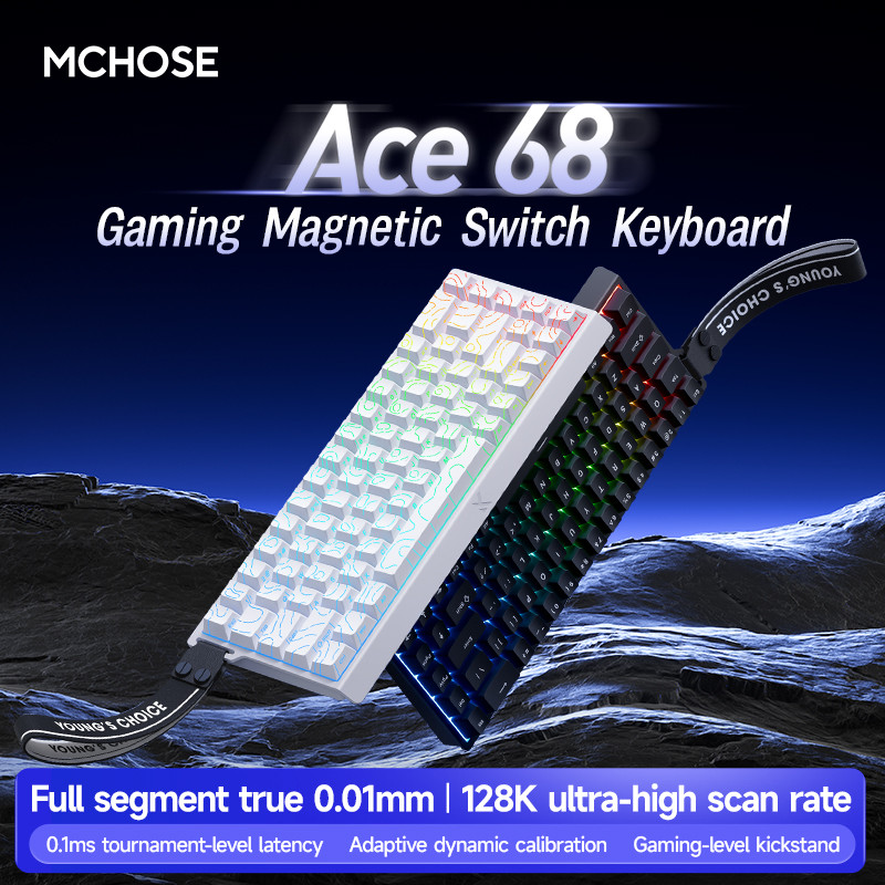 Mchoose ace68 proteclado mecânico com fio interruptor magnético 8k taxa de pesquisa esports ...