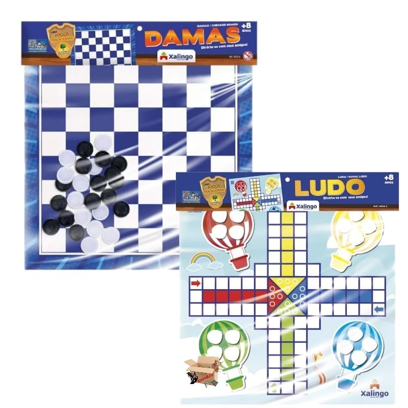 Brinquedo Pedagógico Em Madeira Jogos Tradicionais De Tabuleiro Damas E Ludo - Xalingo | Shopee ...