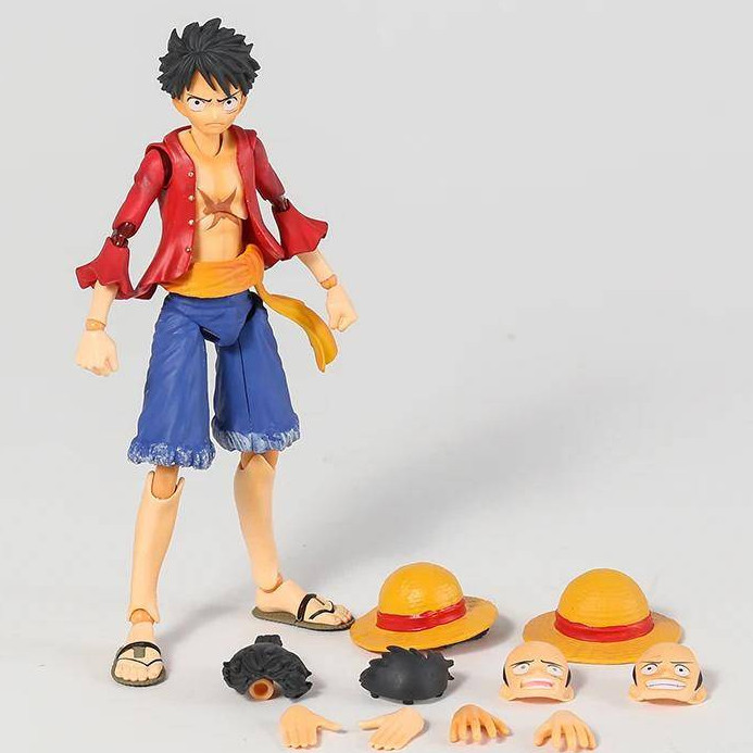 Articulado One piece Luffy Ace Zoro action figure boneco figma SHF ...