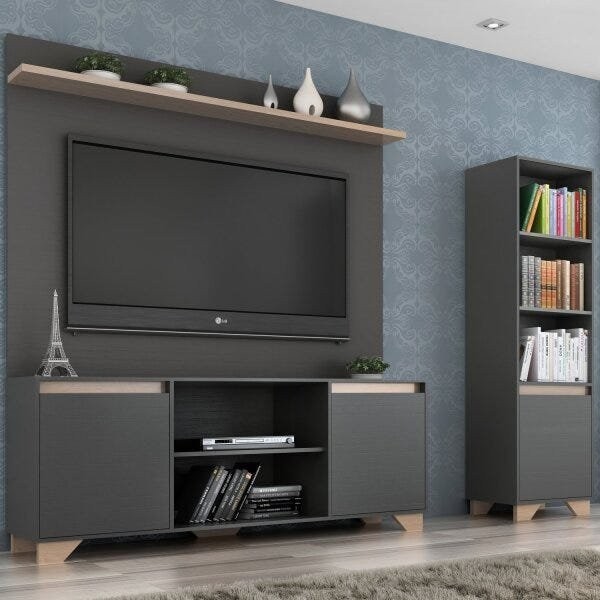 Conjunto Rack com Painel para TV 50 Polegadas e Estante Benevello 2038 ...