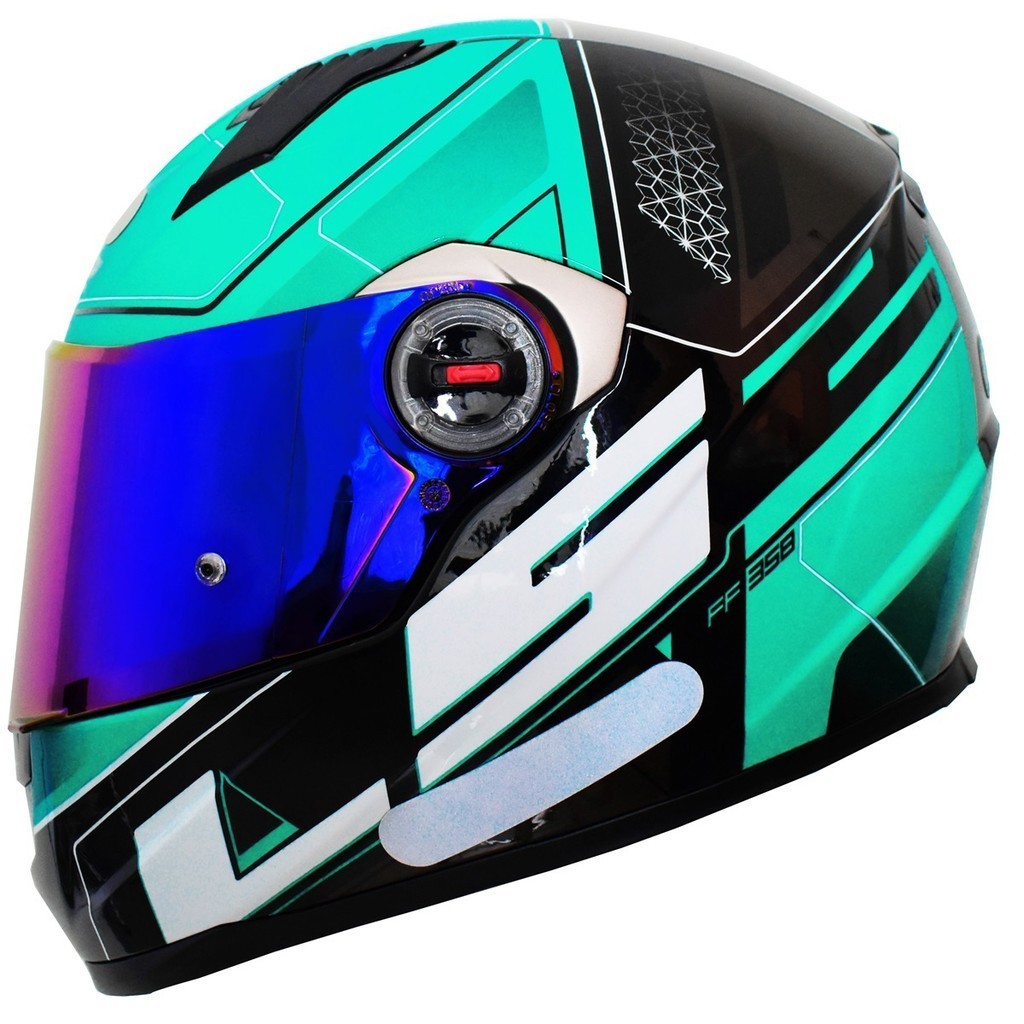 Capacete Ls2 ff358 Ultra Verde Agua Preto | Shopee Brasil