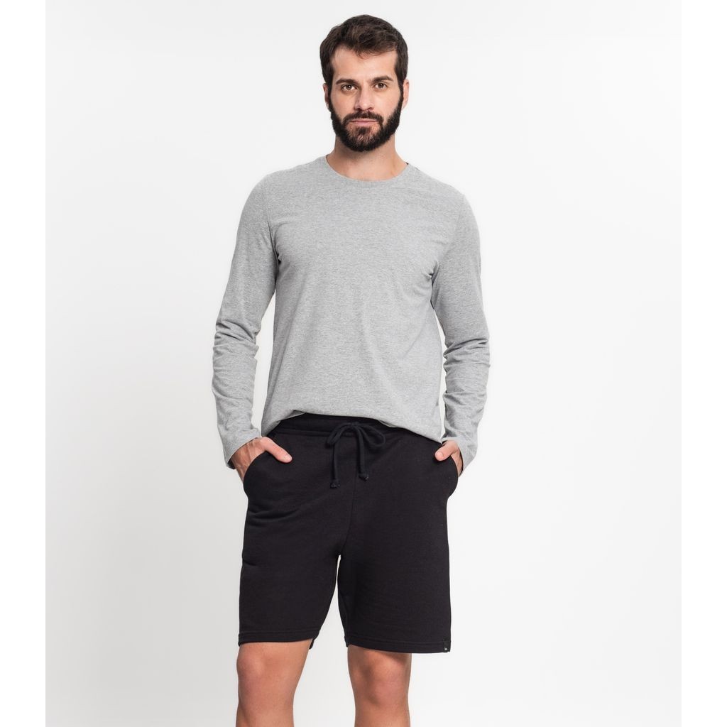 Bermuda Moletom Masculina Alfaiataria Kohmar Preto | Shopee Brasil