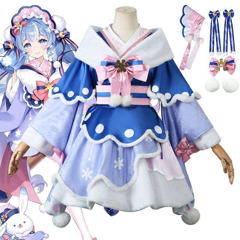 Hatsune Miku Cos Traje Anime 2025miku Snow Cosplay Bonito Conjunto ...