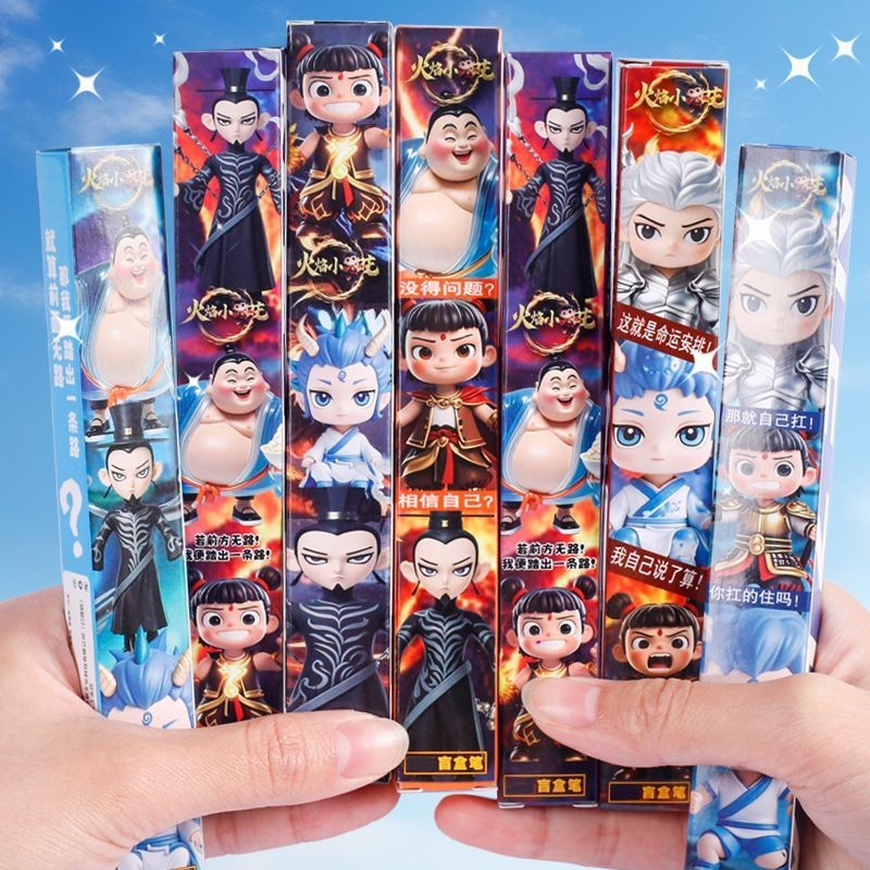 No Novidade para 2025 Nezha Mystery Box Pen Pen Press Caixa misteriosa ...