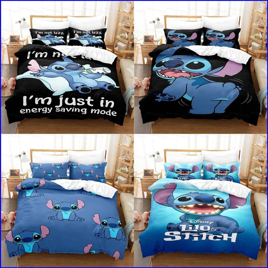 Stitch 3IN1 Conjunto De Roupa De Cama De Terno Lençol Acolchoado ...