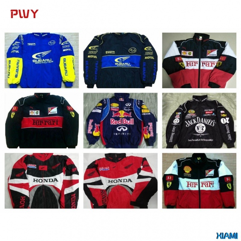 Inverno Plus Size Fit jaqueta bordada para mulheres e homem F1 Racing ...