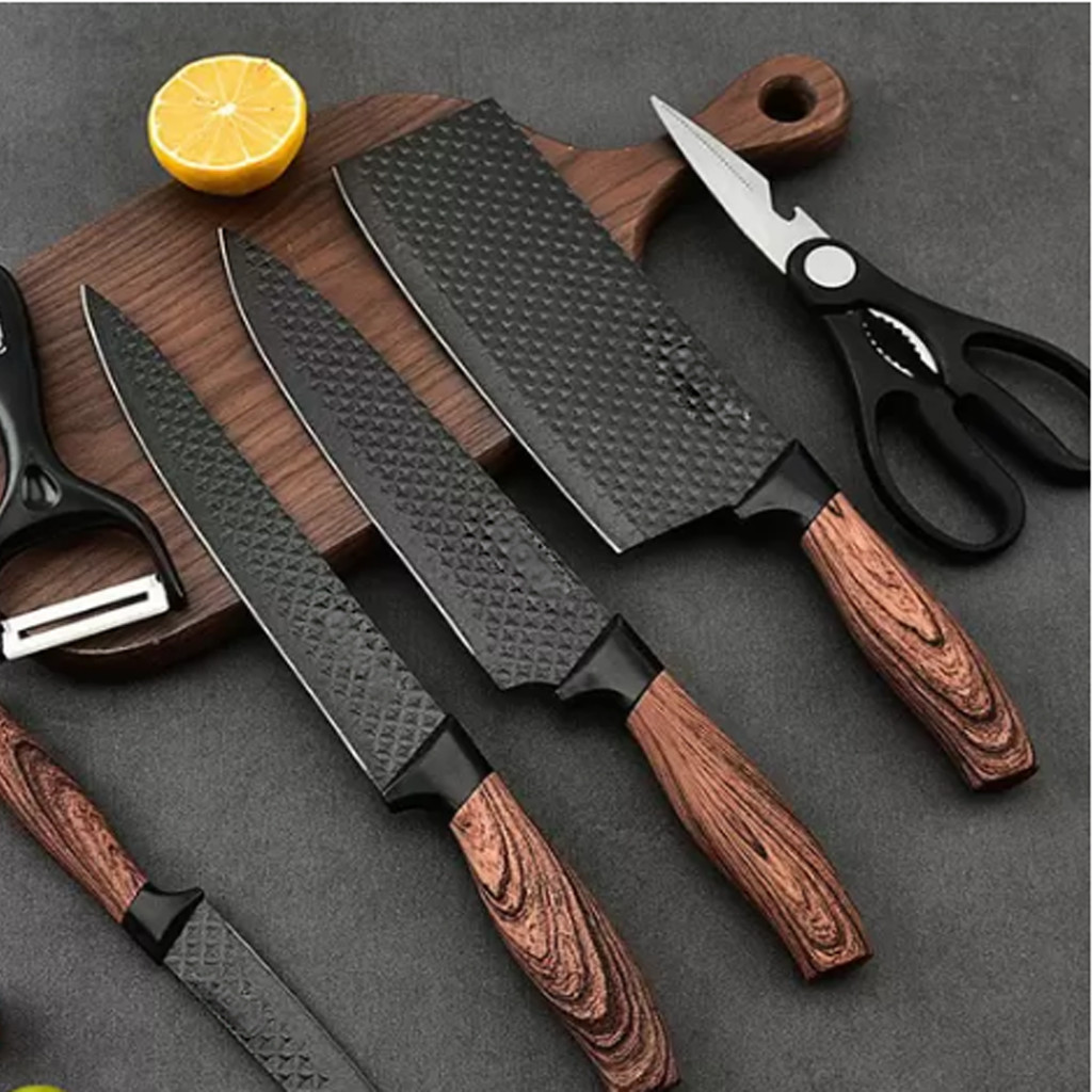 Conjunto De Facas Inox 6 Peças Antiaderente Com Cabo Reforçado ...