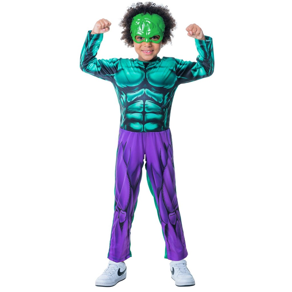 Fantasia Infantil Menino Hulk Esmaga Marvel Avengers Vingadores Máscara ...