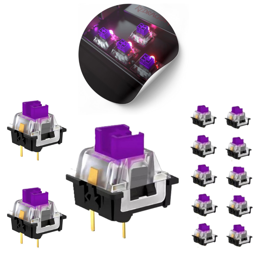 Kit 60 switch's roxo Redragon Outemu para Teclado Mecânico | Shopee Brasil
