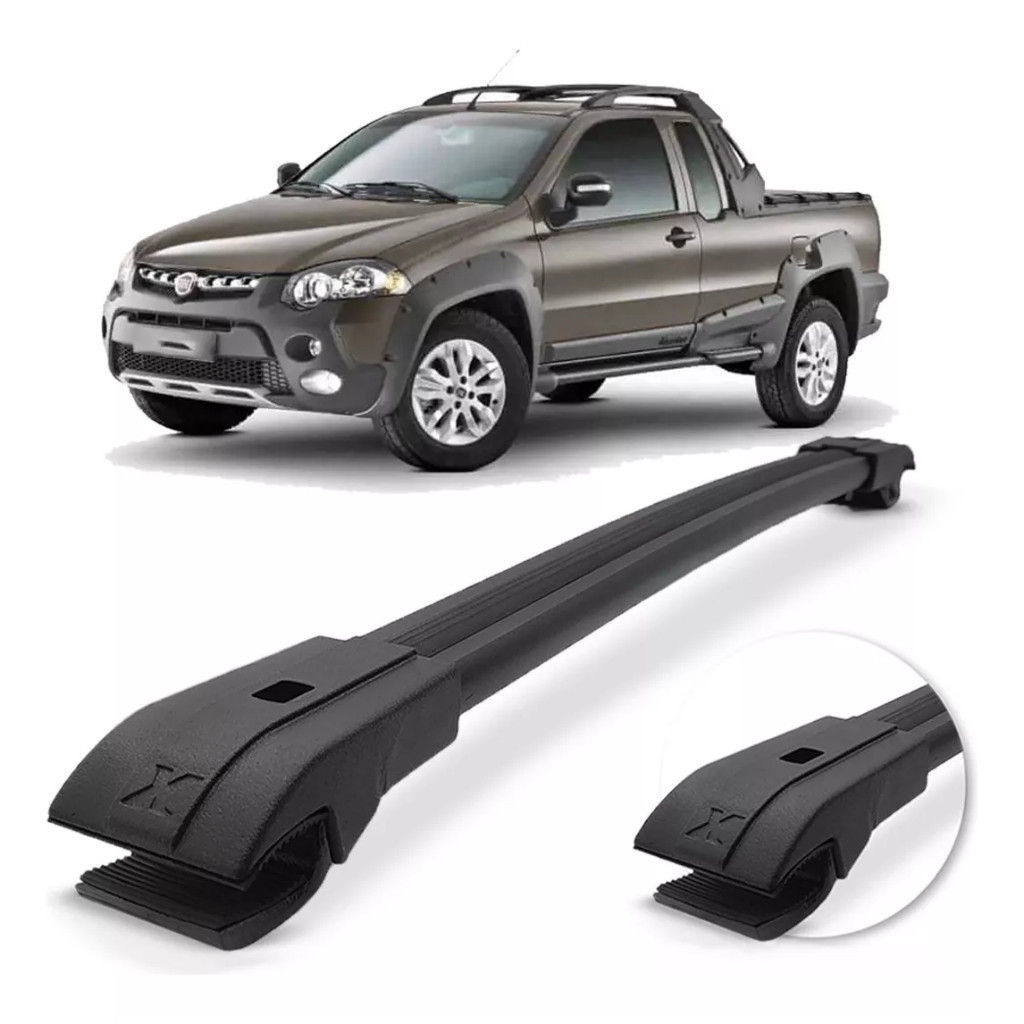 Rack De Teto Travessa Larga Bagageiro Fiat Strada Locker Cabine Simples ...