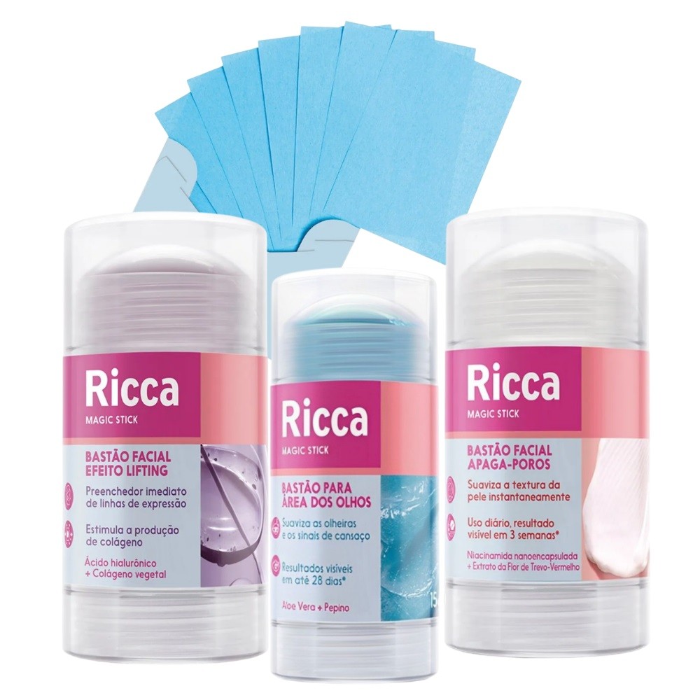 Bastão Facial Apaga Poros Efeito Lifting Area Olhos Ricca | Shopee Brasil