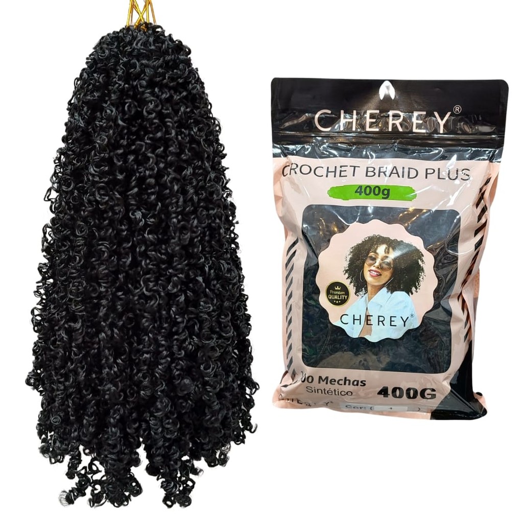 CABELO CROCHET BRAID PLUS CACHEADO 400G - CHEREY | Shopee Brasil