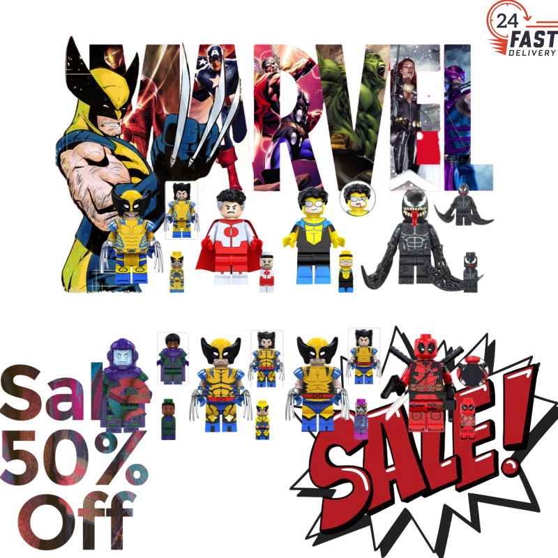 Compatível Com A LEGO Marvel Animation Wolverine Omni-Man Invencível ...