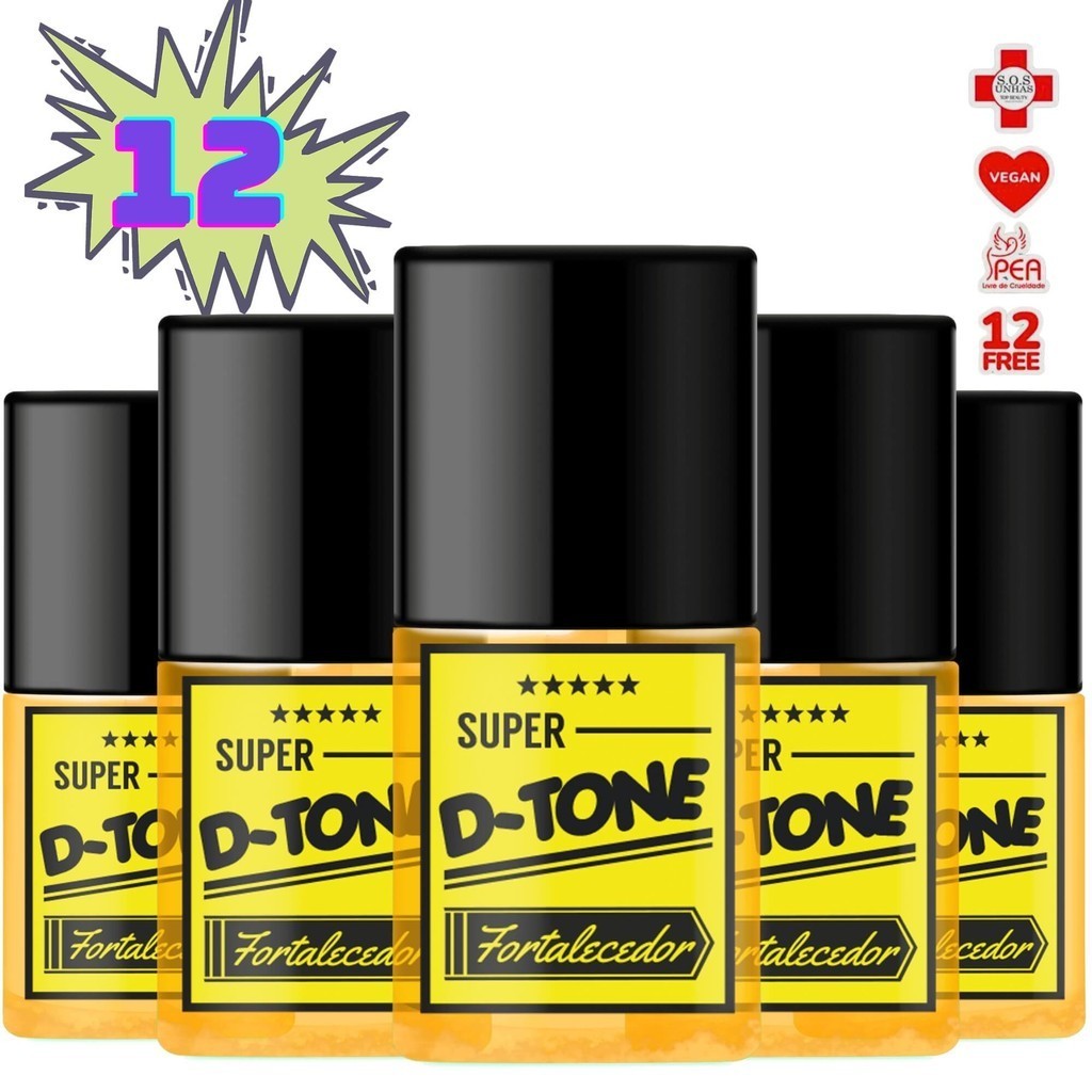 Kit com 12 Bases D-tone Fortalecedora de Unha Vitamina B5 | Shopee Brasil