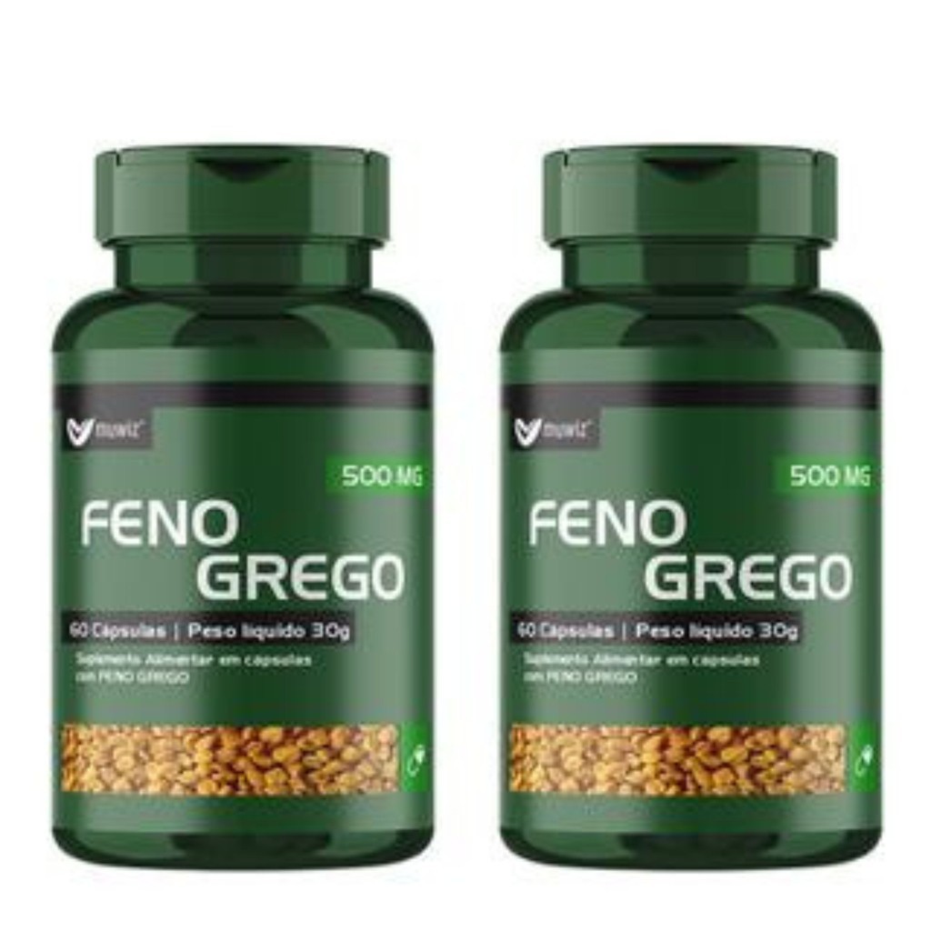 Feno Grego 500 mg Kit 2 frascos x 60 caps 120 cápsulas 500mg | Shopee ...