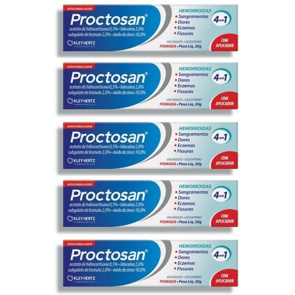 Kit C/5 Proctosan Pomada 20g Tratamento De Hemorroidas Fissuras 1 ...