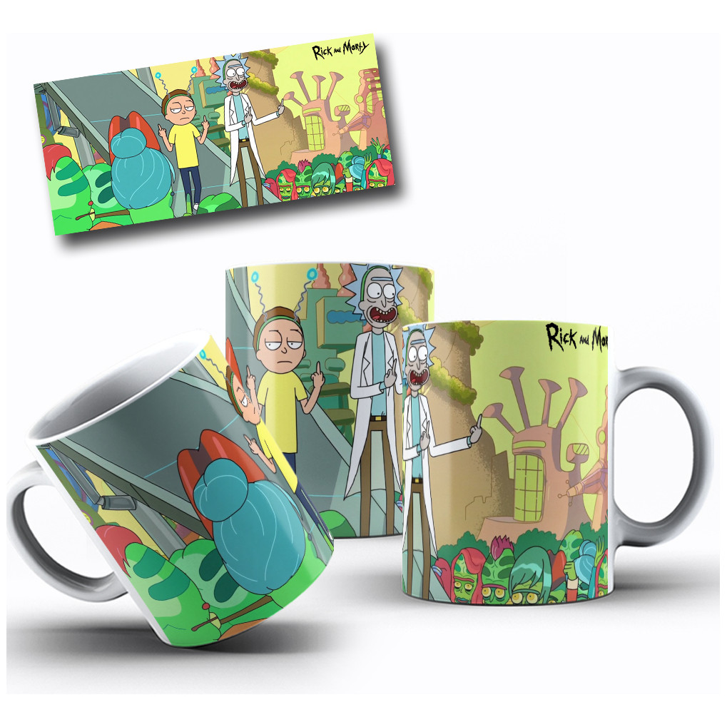 Caneca Personalizada Arte Desenho Rick E Mory Dedo Episodio | Shopee Brasil
