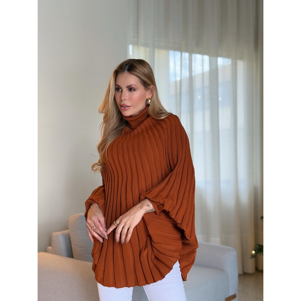 Roupa Feminina Inverno Ponche Kimono Tricô Lançamento | Shopee Brasil
