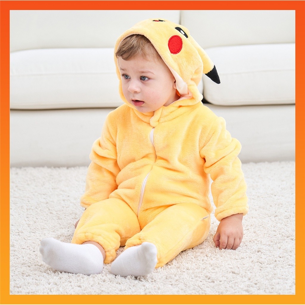 Bebê Unisexo Romper Kigurumi Infantil Fofo Pikachu Stitch Dinossauro ...
