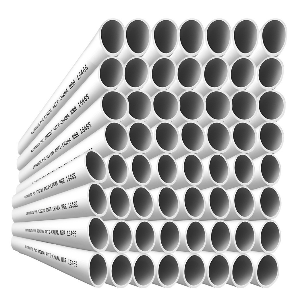 Kit 60 Unidades Conduite Eletroduto Branco de Sobrepor 1/2 Polegada ...