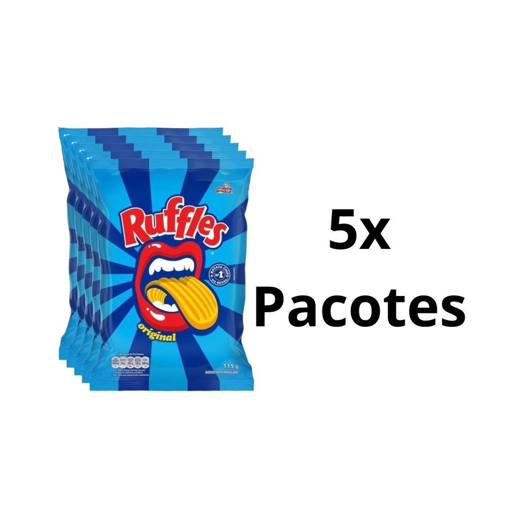 KIT RUFFLES ORIGINAL 115G COM 5 UNIDADES | Shopee Brasil