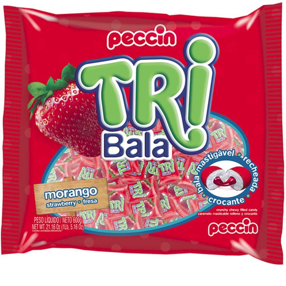 Bala Tri Bala Morango 500g Peccin | Shopee Brasil