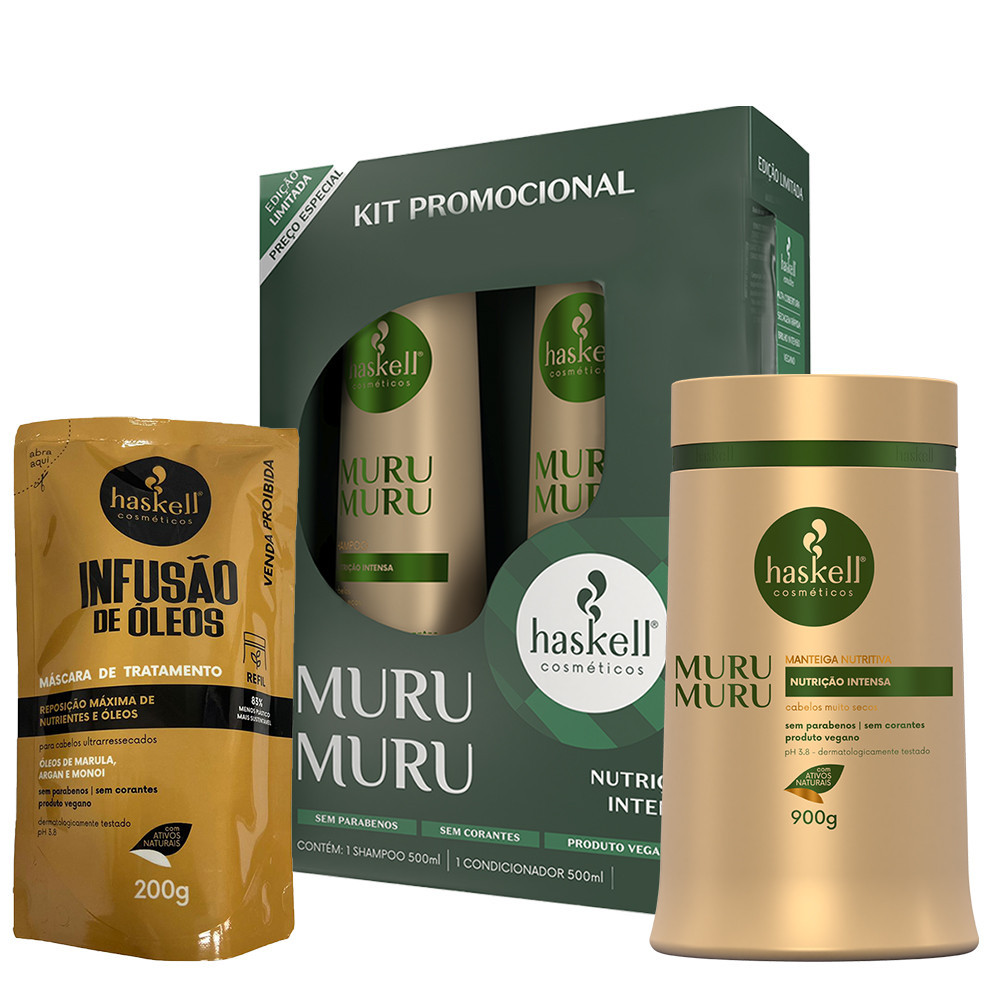 Promopack Haskell Murumuru, Máscara 900gr e Refil 200gr | Shopee Brasil