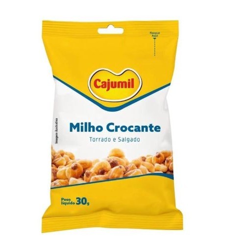 Milho crocante torrado e salgado com 30g - Cajumil | Shopee Brasil